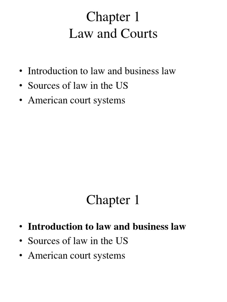 Law and Courts: - Introduction To Law and Business Law - Sources of Law ...