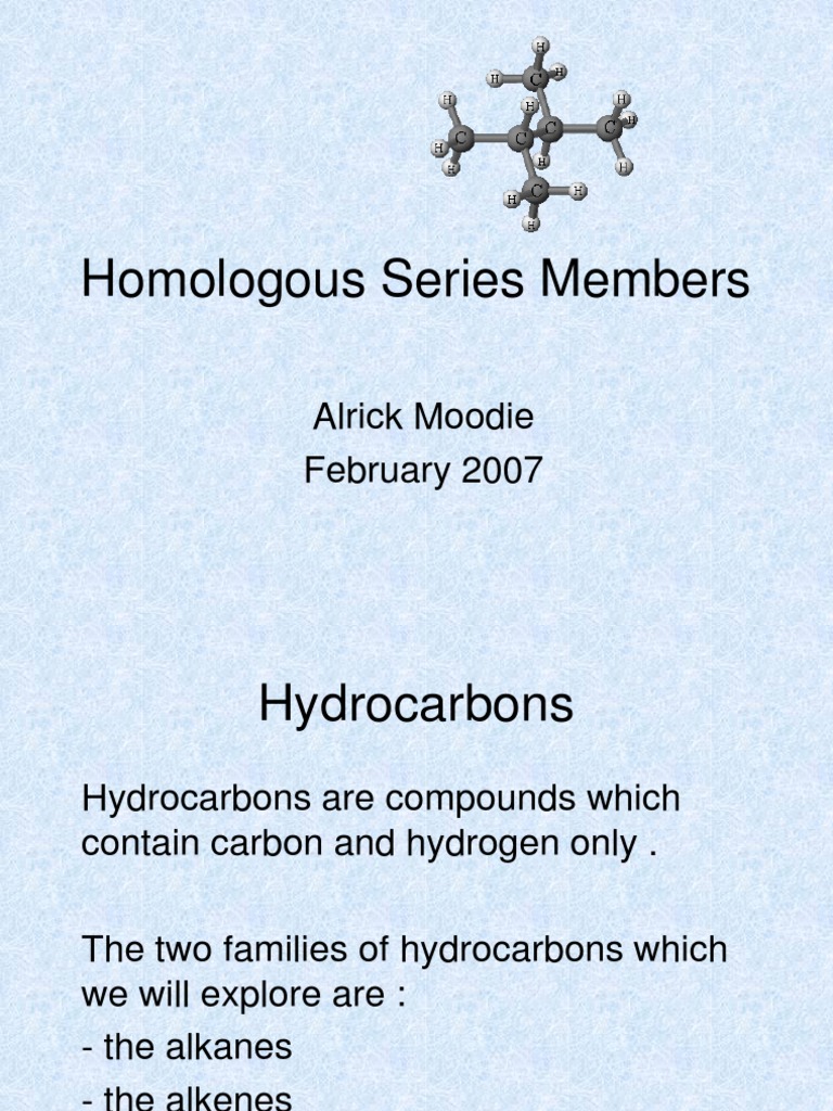 Homologous Series Members | PDF | Alkene | Alkane