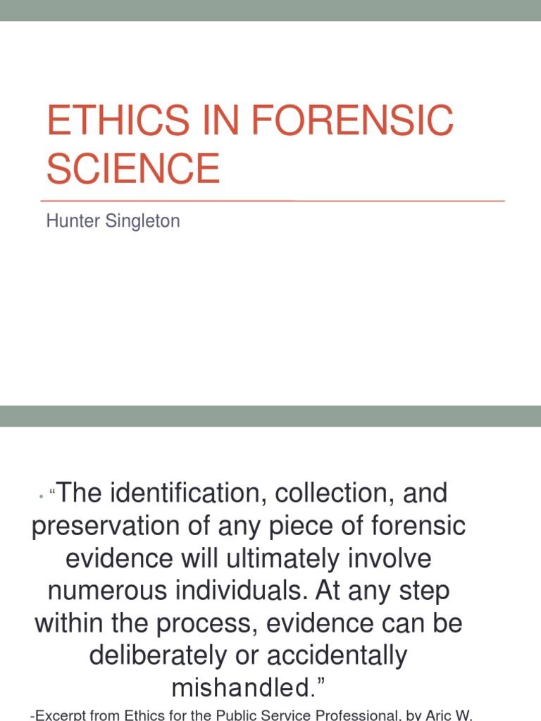 Ethics in Forensic Science | PDF