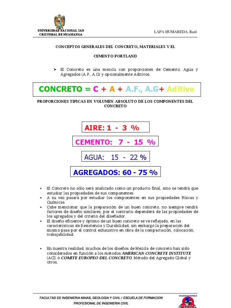 Tecnologia Del Concreto | PDF | Hormigón | Cemento