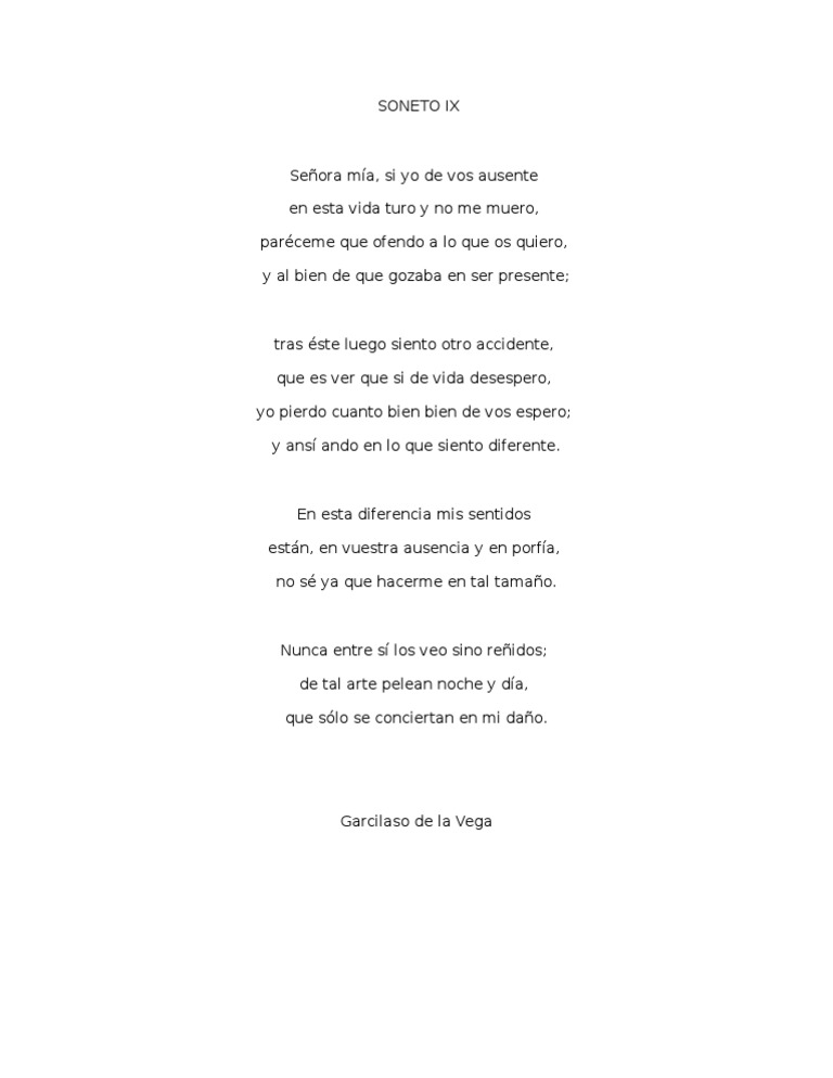 Soneto IX de Garcilaso de la Vega | PDF
