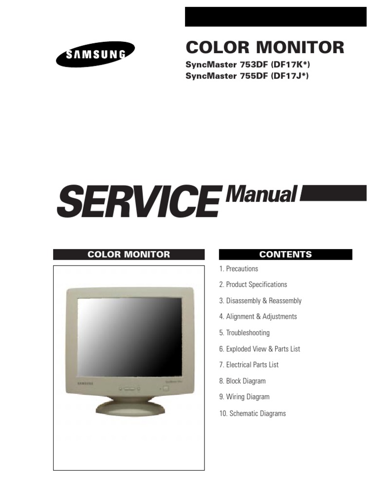 Samsung SyncMaster 753DF | PDF | Business