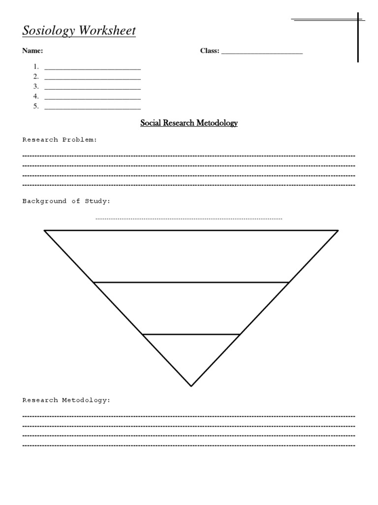 Sociology Research Methodology Worksheet | PDF
