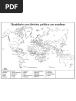 Mapa Mundi Con Division Politica Con Nombres para Imprimir | PDF