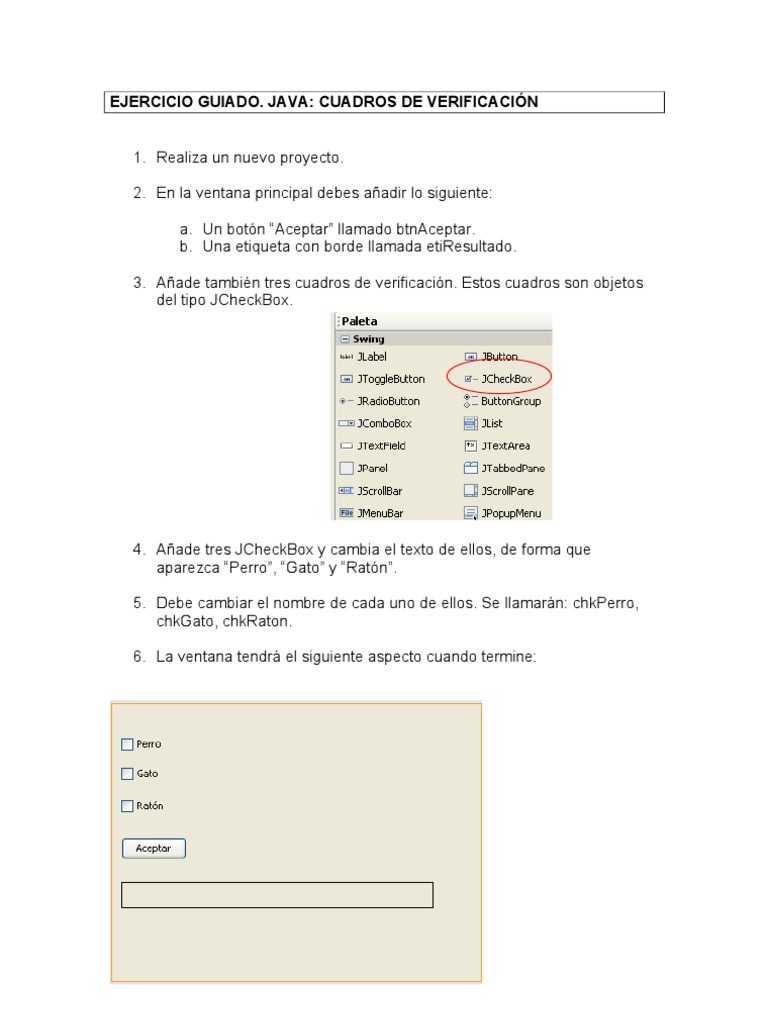 Ejemplo CheckBox NetBeans | PDF