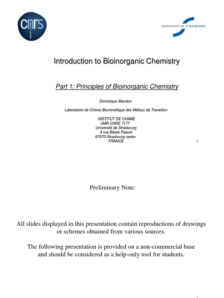 Bioinorganic Chemistry | PDF | Electron Paramagnetic Resonance ...