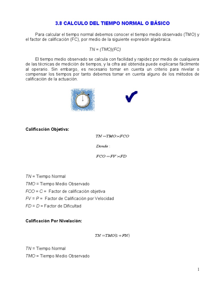 Cálculo del Tiempo Normal en Procesos | PDF | Cognición | Aprendizaje