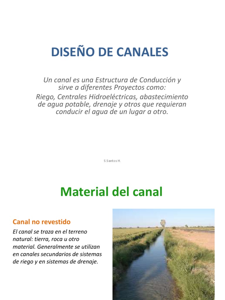 Cap 3 Diseno De Canales Pdf Suelo Riego