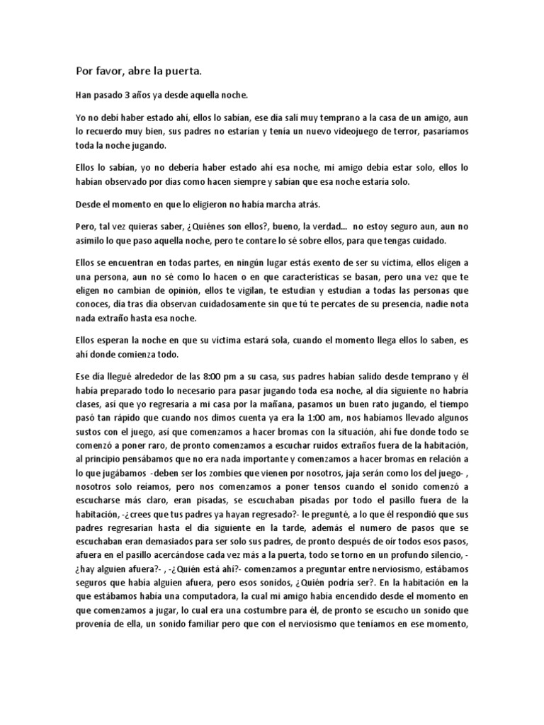 No Abras La Puerta | PDF | Correo electrónico | Ocio