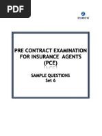 PCEIA Sample Questions (E) - Set 1 | PDF | Life Insurance | Insurance