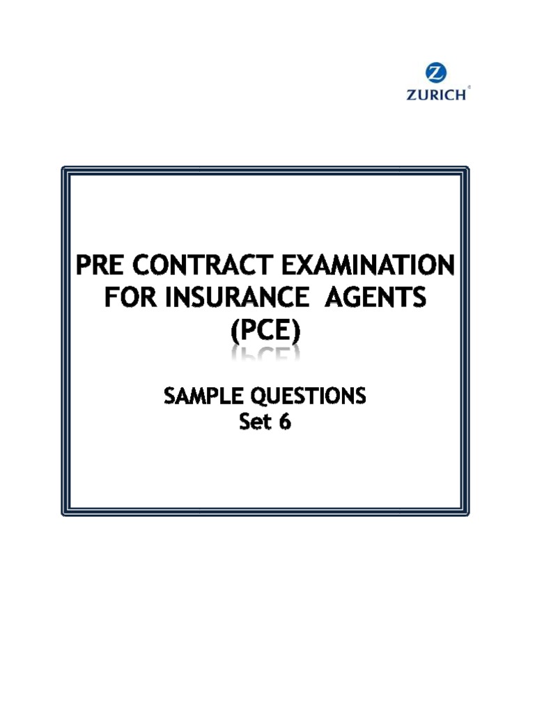 PCE ENG - Set 6 | PDF | Life Insurance | Insurance