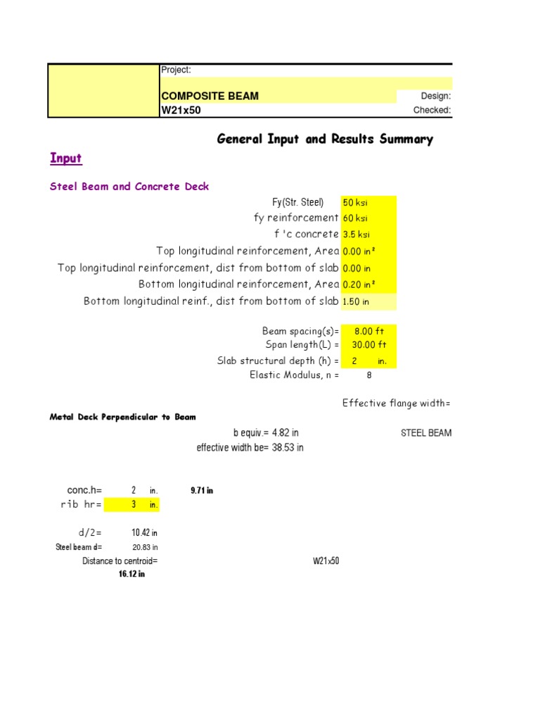 Viga Acero Compuesta - 21x50# | PDF | Beam (Structure) | Engineering