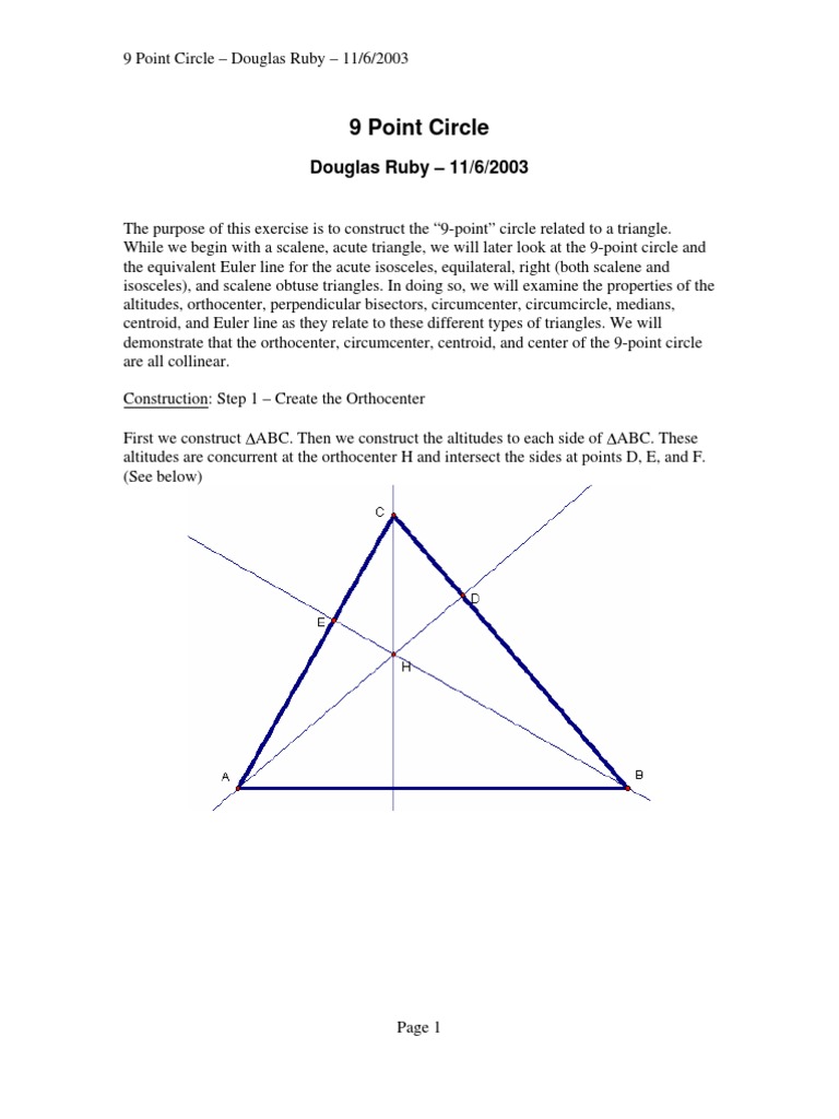 9 Point Circle | PDF | Triangle | Elementary Geometry