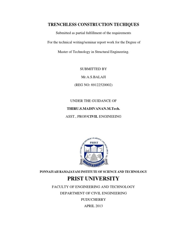 Trenchless Construction Techniques PDF | PDF | Pipe (Fluid Conveyance) | Excavation (Archaeology)