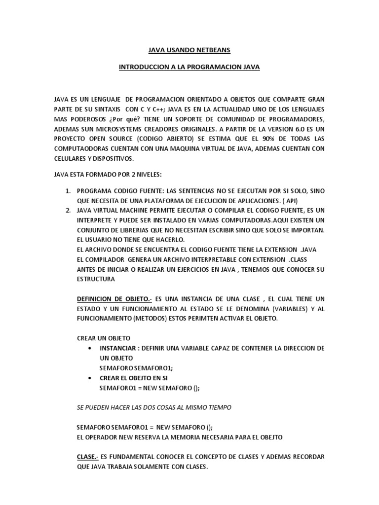 Java Usando Netbeans | PDF | Frijoles Netos | Aplicaciones y software