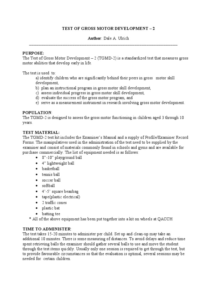 TGMD-2 Assessment Review | Validity (Statistics) | Test (Assessment)