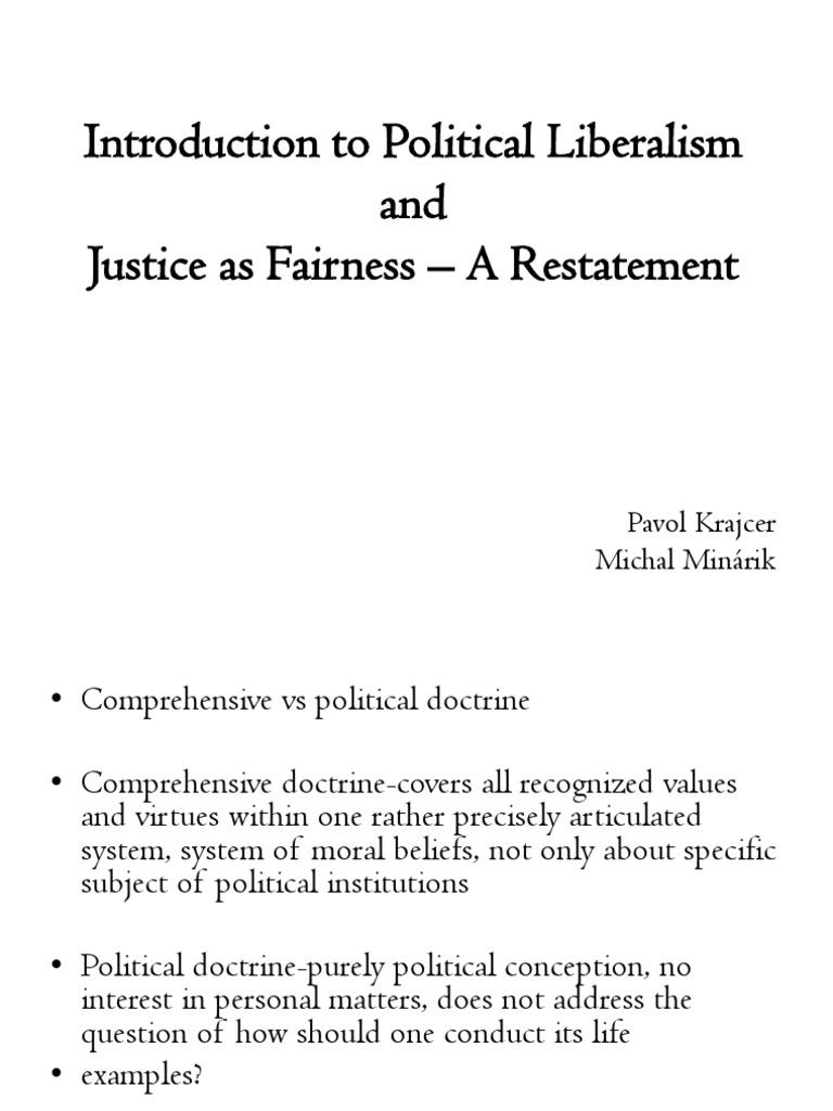 Understanding Political Liberalism Concepts | PDF | John Rawls | Liberalism