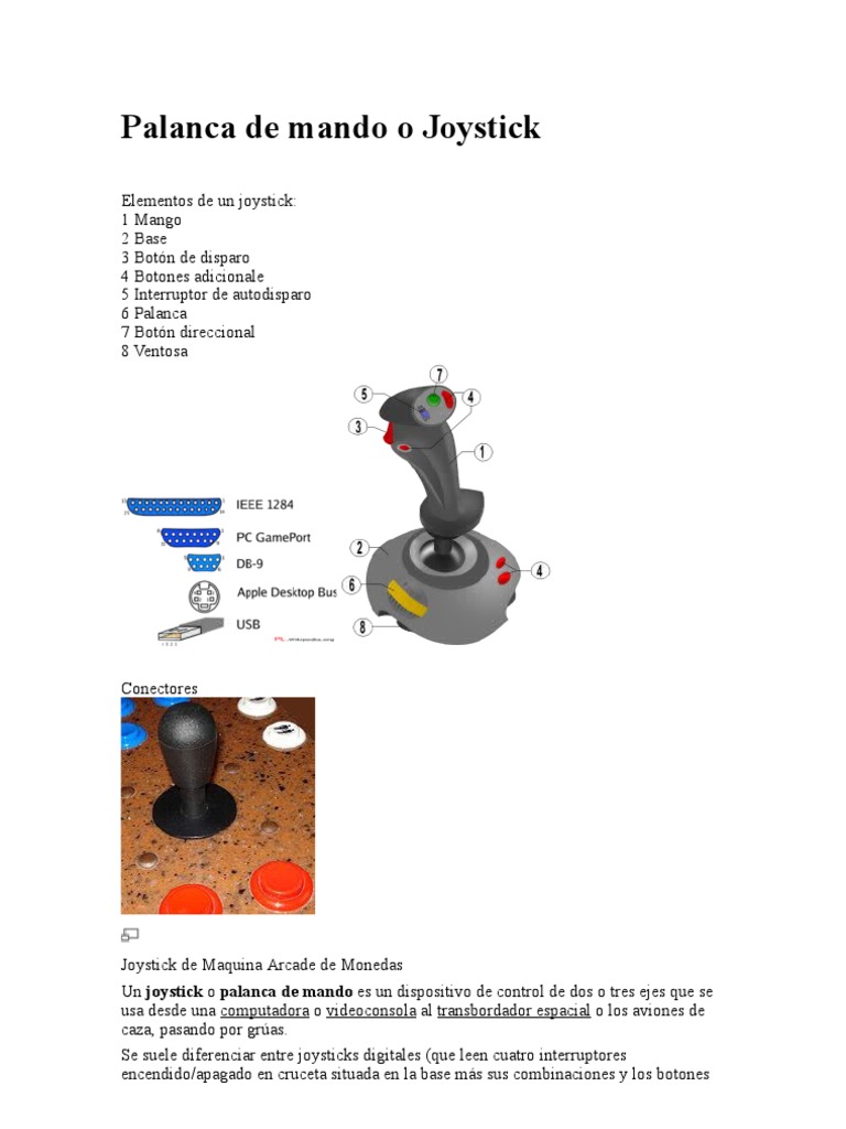 Palanca de Mando o Joystick | Hardware de videojuegos | Ingeniería ...
