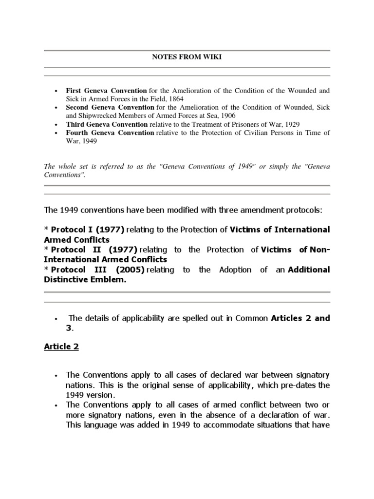 Geneva Convention Brief | PDF | Geneva Conventions | Treaty