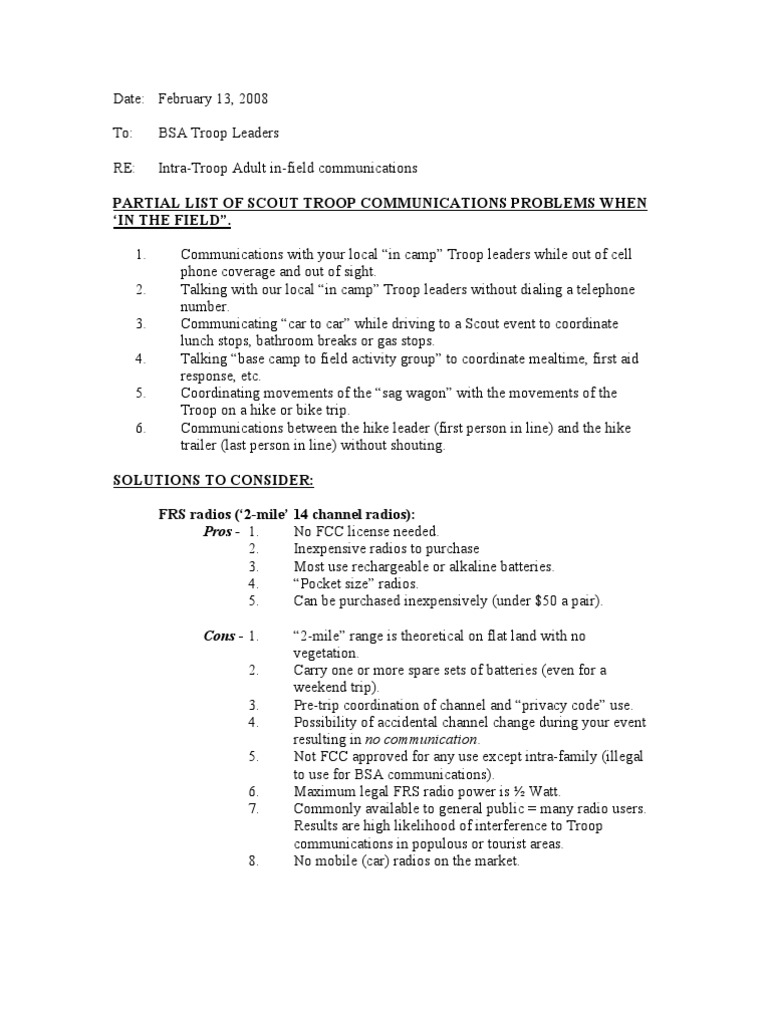 BSA Radio Communications | PDF | Radio | Television