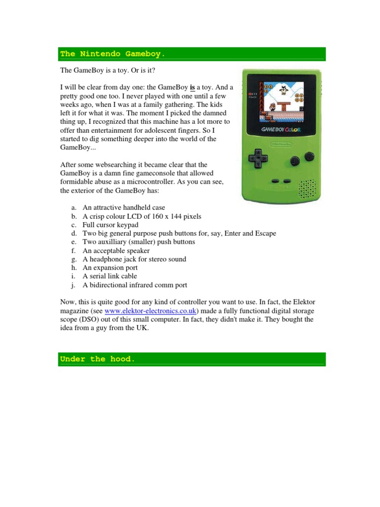 The Nintendo Gameboy | PDF