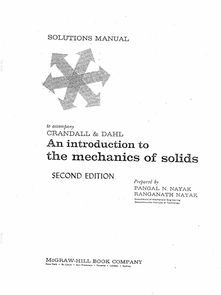 An Introduction To The Mechanics of Solids Solution | PDF | Mechanics ...
