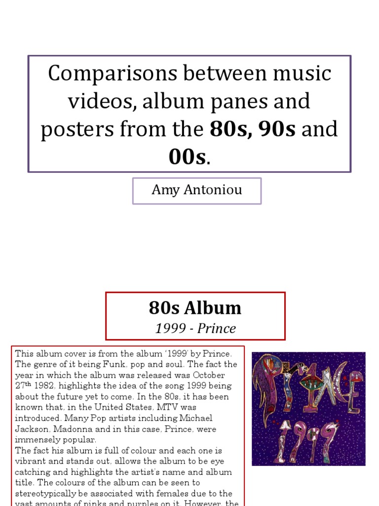 Comparing The 80s90s00s in Music | PDF | Poster | Michael Jackson