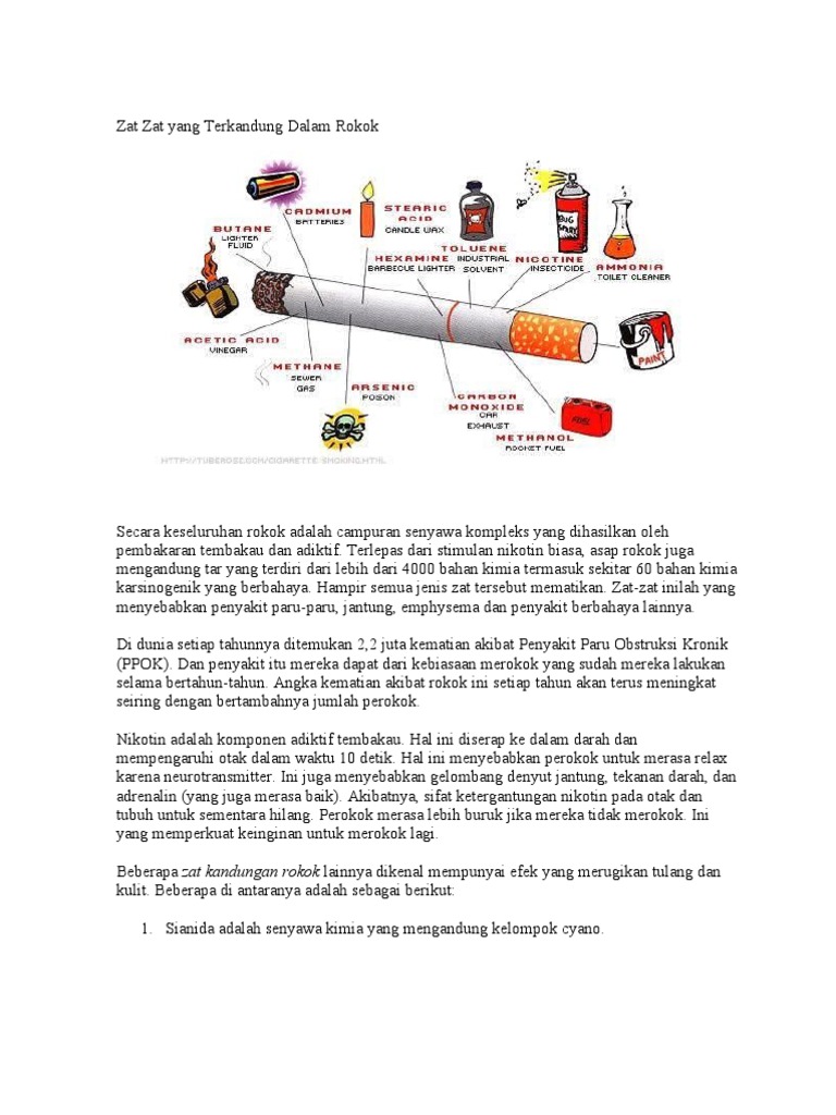 Zat Zat Yang Terkandung Dalam Rokok | PDF