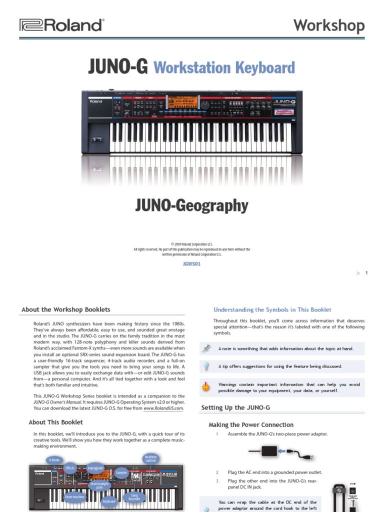 Juno-G: Workstation Keyboard | PDF | Synthesizer | Headphones