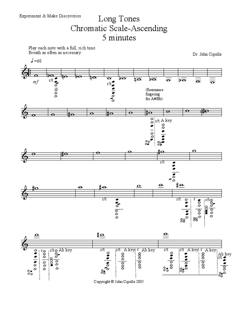 Long Tones Chromatic Scale-Ascending 5 Minutes: Experiment & Make ...