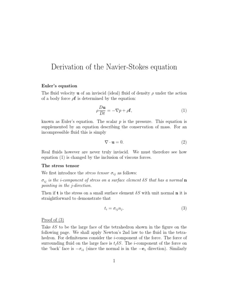 Navier Stokes Equations | PDF