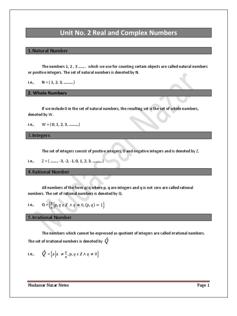 Understanding Complex and Real Numbers | PDF | Rational Number | Integer