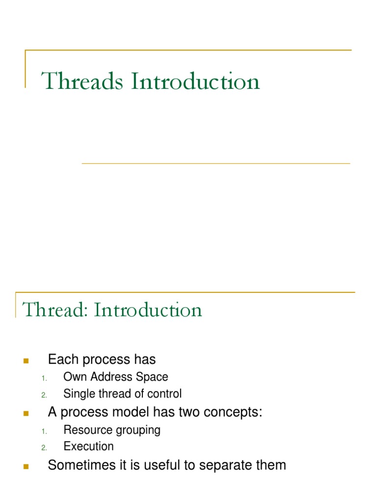 11-Threads Introduction | PDF | Thread (Computing) | Process (Computing)