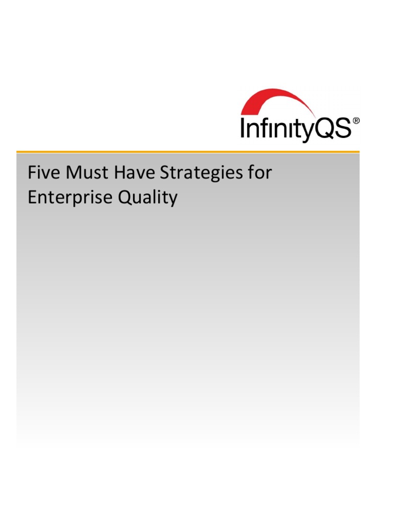 InfinityQS Five Must Have Strategies For Enterprise Quality 011613 ...