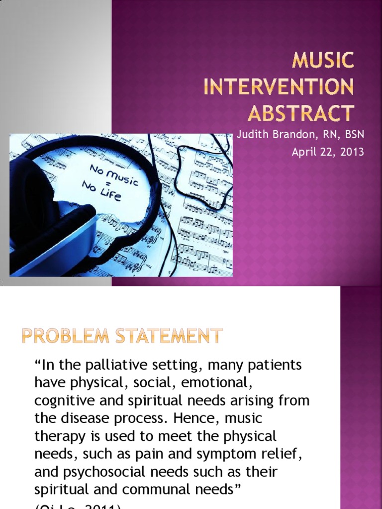 Music Intervention PowerPont | PDF | Terminal Illness | Pain