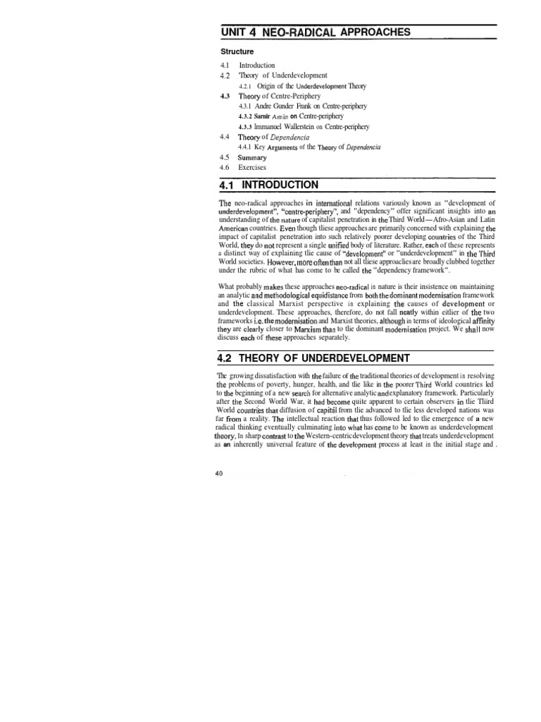 Unit Neo-Radical Approaches: Structure | PDF | World Systems Theory ...