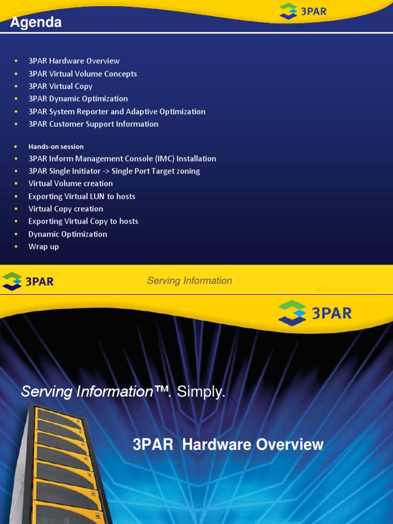 3PAR Customer Presentation 10312011 | PDF | Hard Disk Drive | Command Line Interface