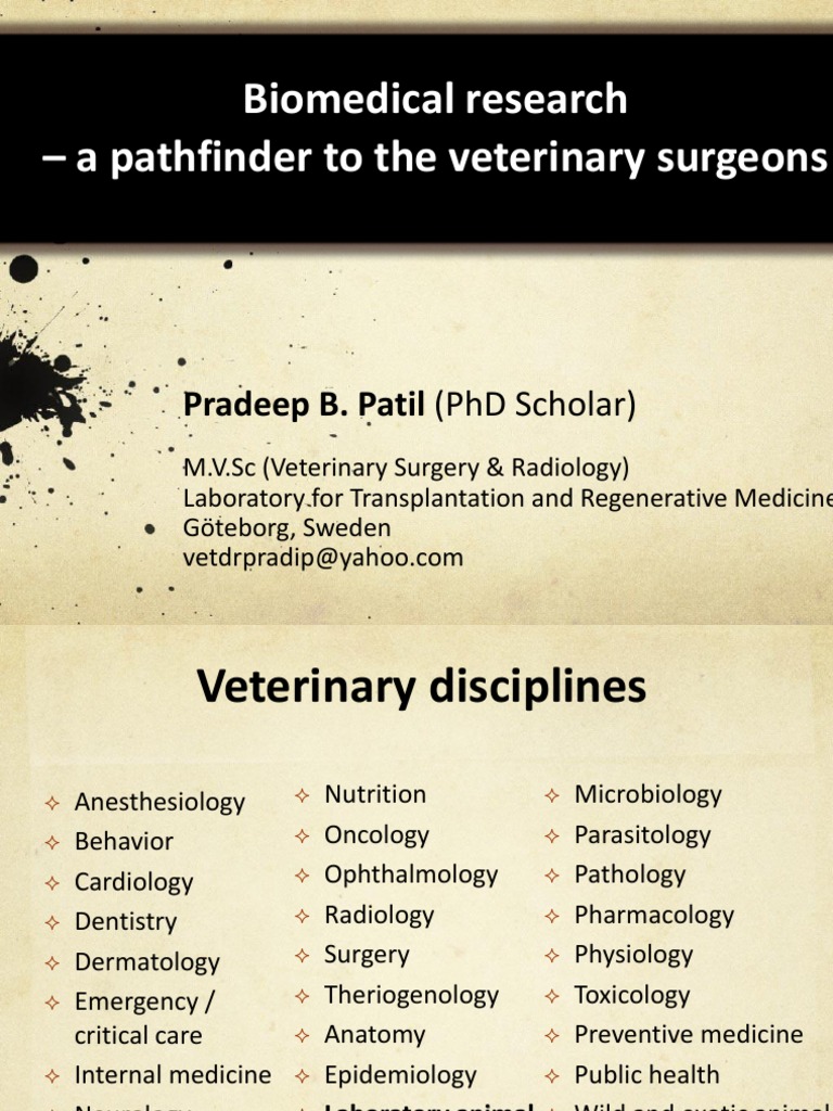 Veterinary Biomedical Research Overview | PDF