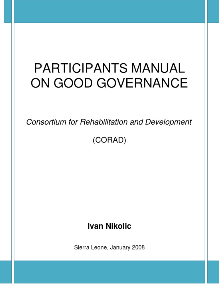 Participants Manual On Good Governance | PDF | Governance | Good Governance