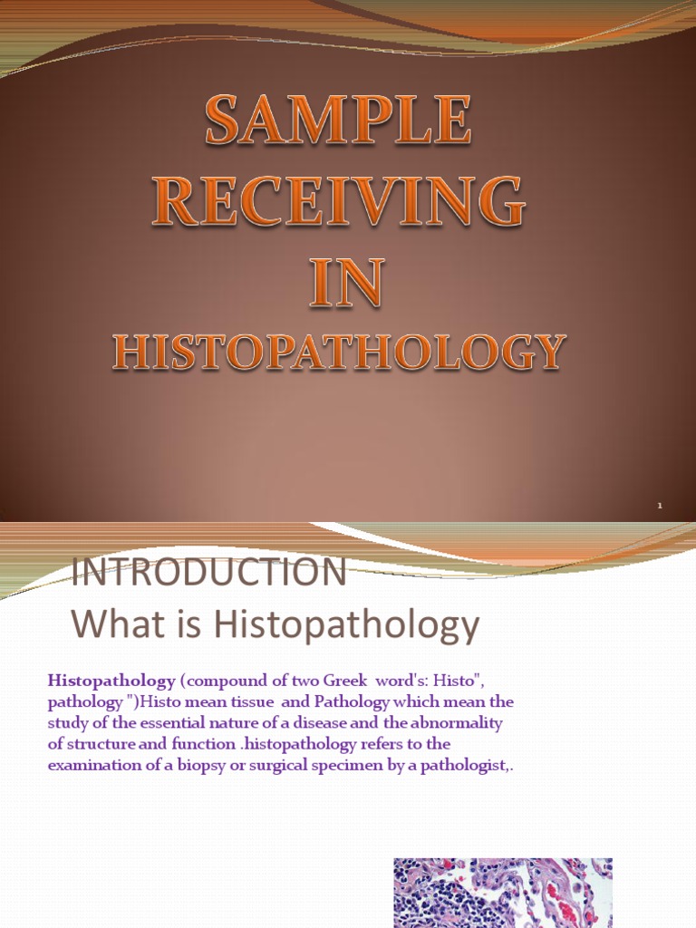 Receiving Sample in Histo Lecture New | PDF | Histopathology | Biopsy