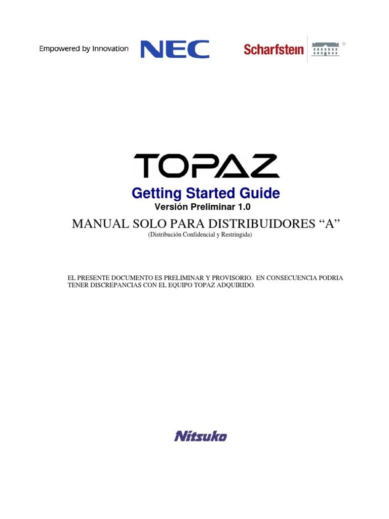 Manual TOPAZ Oficial para Distribuidores | PDF | Conector eléctrico ...