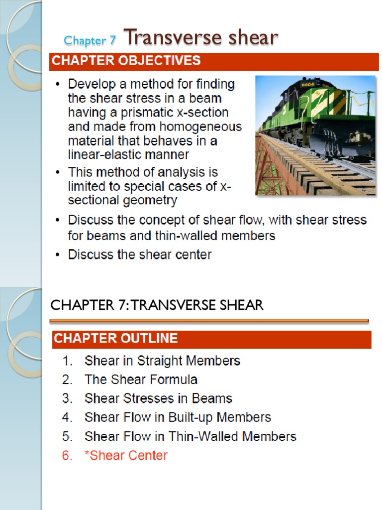 Transverse Shear | PDF | Beam (Structure) | Stress (Mechanics)