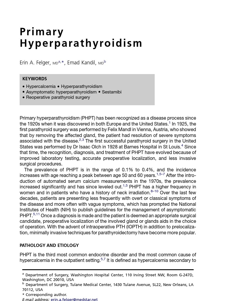 Primary Hyperparathyroidism 1 | PDF | Medical Imaging | Diseases And ...