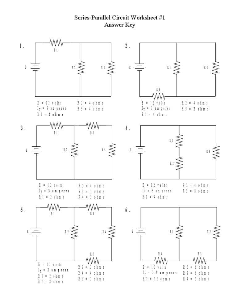 Series-Parallel Circuit Worksheet #1 Answer Key | PDF | Science ...