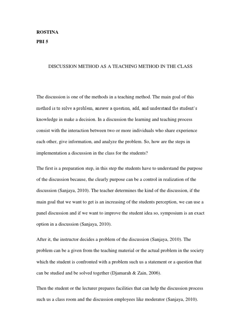 Discussion Method As A Teaching Method | PDF | Teaching Method ...
