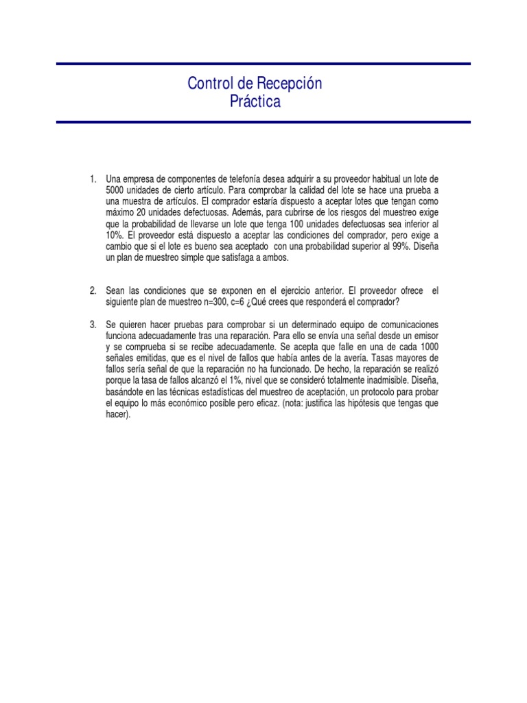 Practica Control Recepcion | PDF