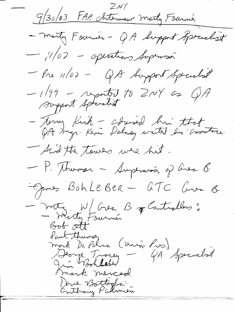 T8 B2 FAA NY Center Martin Fournier FDR - Handwritten Notes | PDF ...