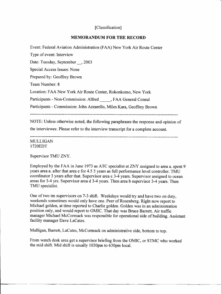 T8 B2 FAA NY Center Peter Mulligan FDR - Handwritten Notes - Alt MFR ...