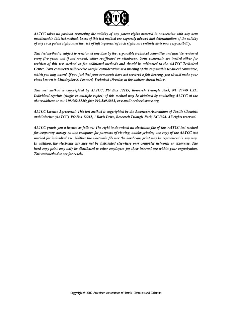 AATCC Test Mothod 118-2007 - Oil Repellency - Hydrocarbon Resistance ...