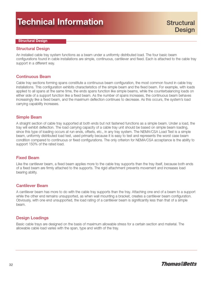 Cable Tray Structural Design Guide | PDF | Strength Of Materials ...
